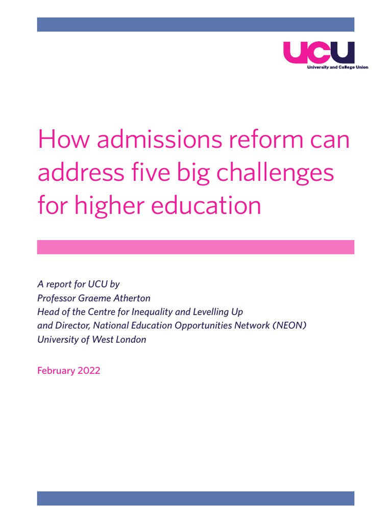 Admissions Reform Report Feb22 | PDF