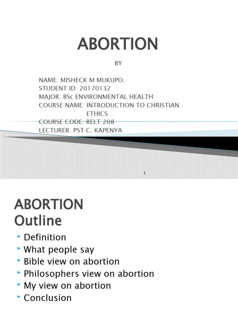 Christian Ethics ABORTION | PDF | Abortion | Pregnancy