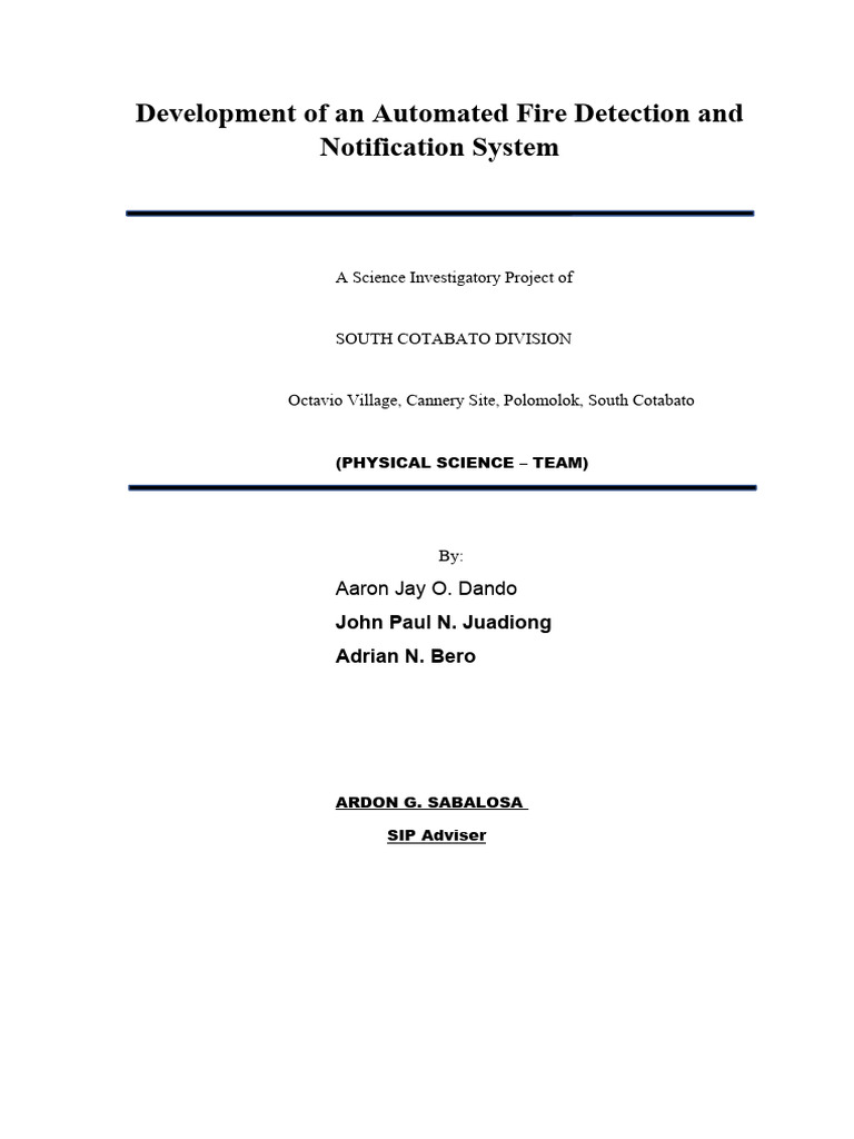 Development Of An Automated Fire Detection And Notification System Pdf Sensor Automation