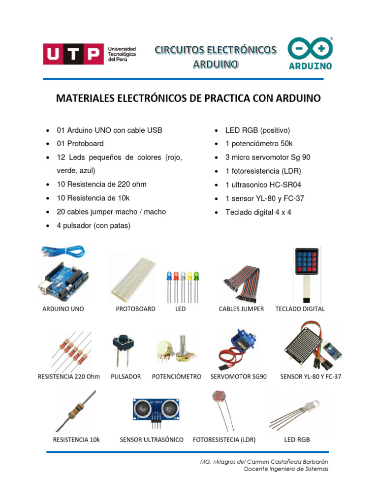 Materiales Electrónicos Básicos para Arduino | PDF