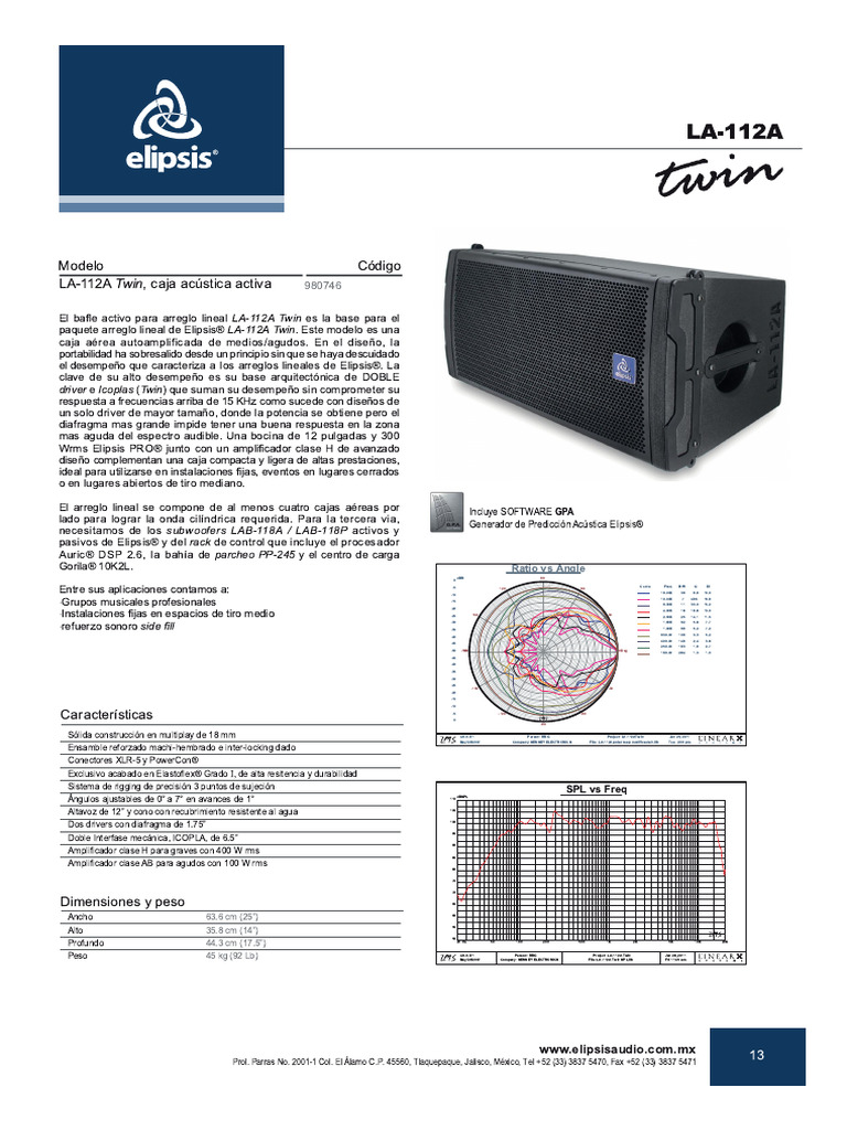Ficha Tecnica La 112a-Twin1 | PDF