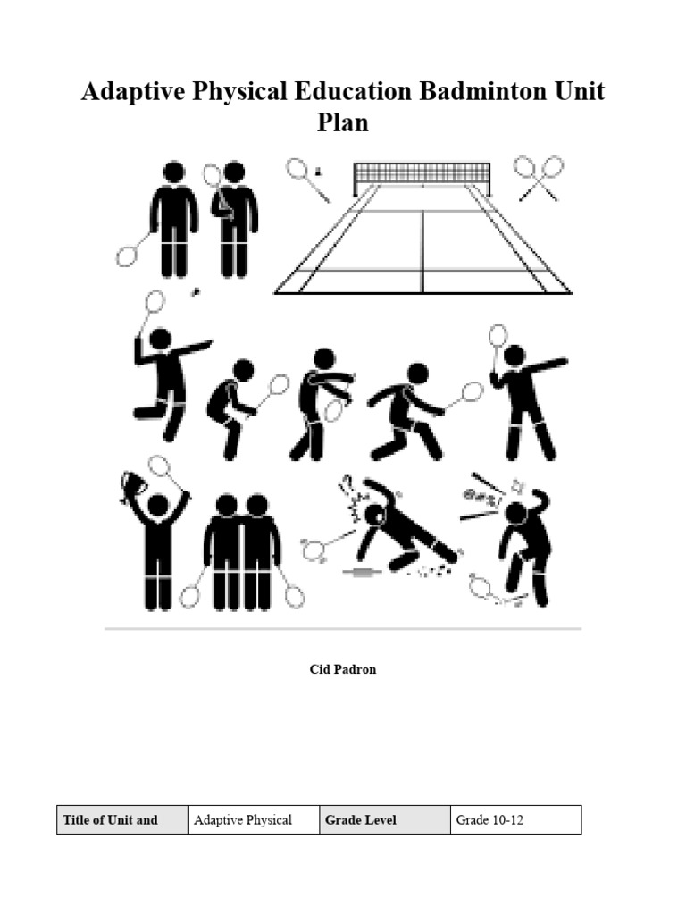 Adaptive Physical Education Badminton Unit Plan: Cid Padron | PDF ...