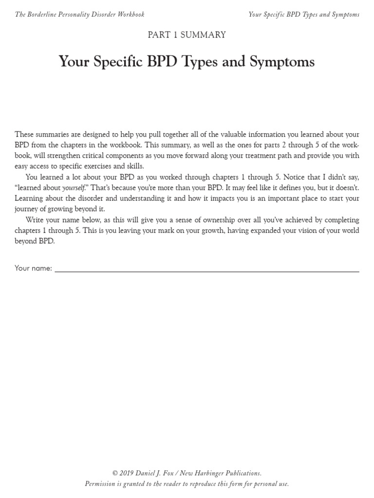 Workbook Olivia 2 | Download Free PDF | Borderline Personality Disorder ...