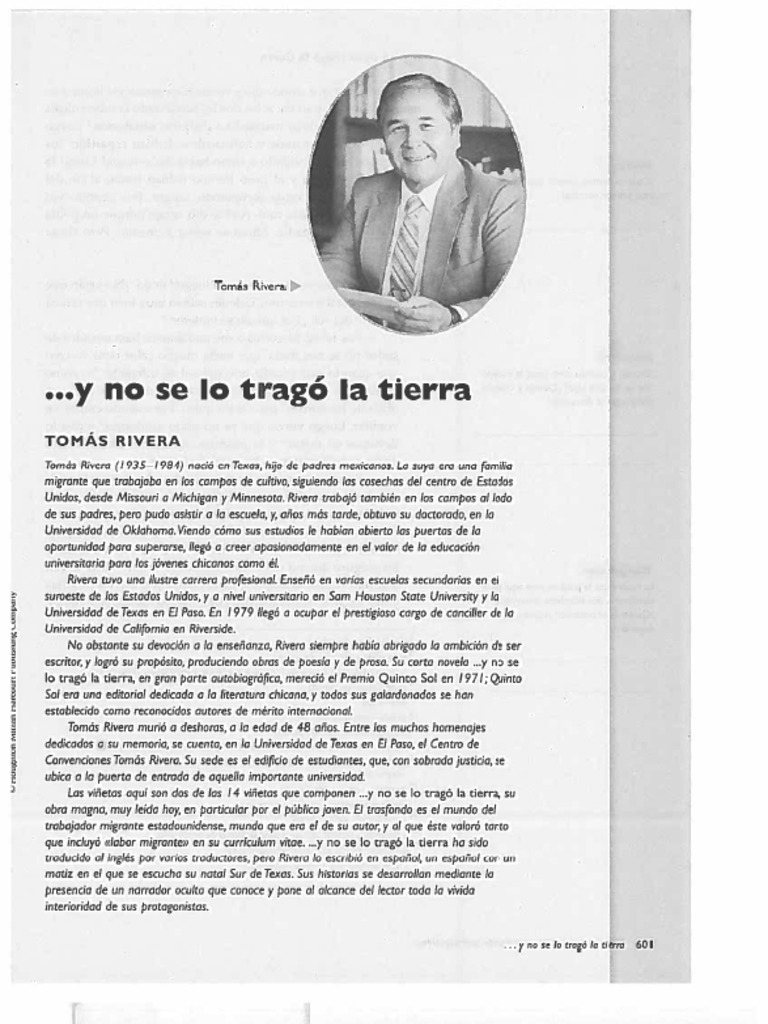 Y No Se Lo Trago La Tierra (Selección) | PDF