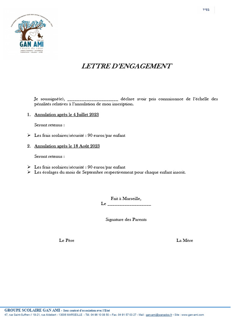 Lettre D'engagement | PDF
