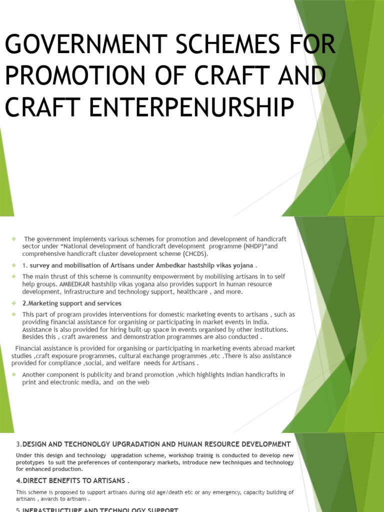 Government Schemes For Promotion of Craft and Craft | PDF | Welfare ...