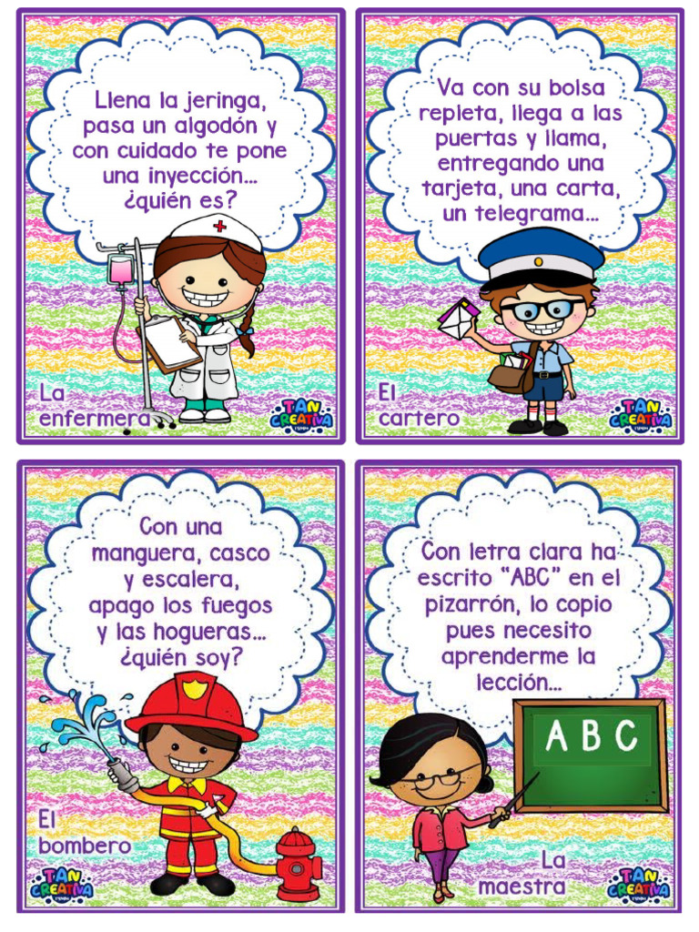 ADIVINANZAS OFICIOS Y PROFESIONES | PDF