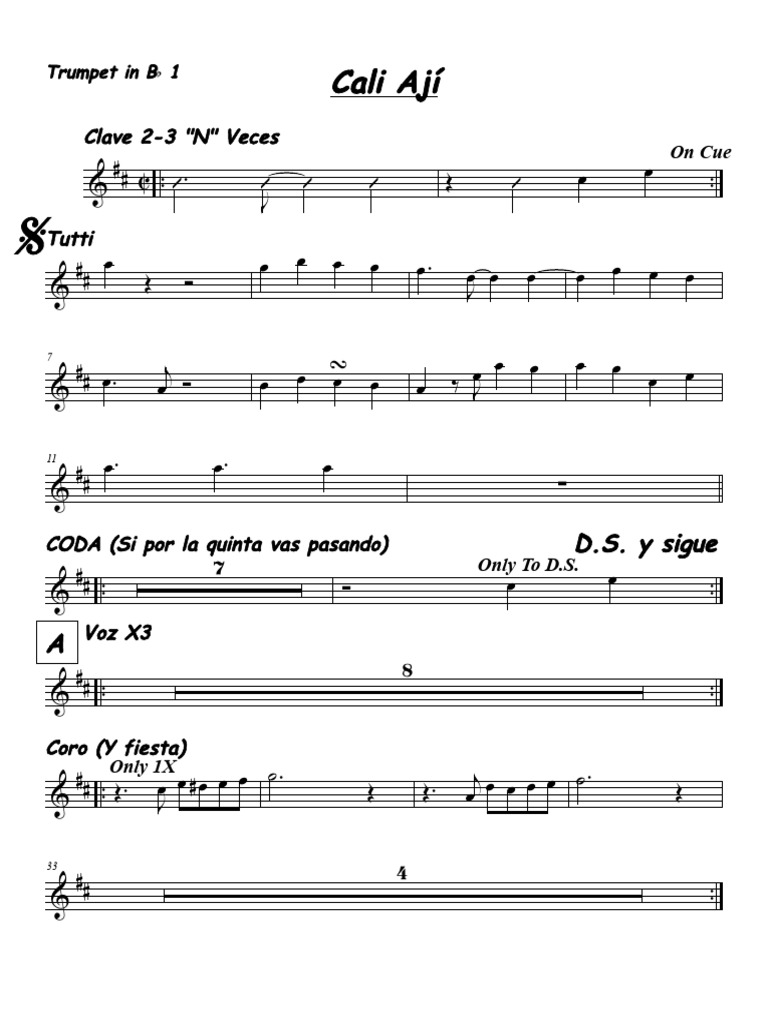 CALI AJI - Trumpet in BB 1 | PDF