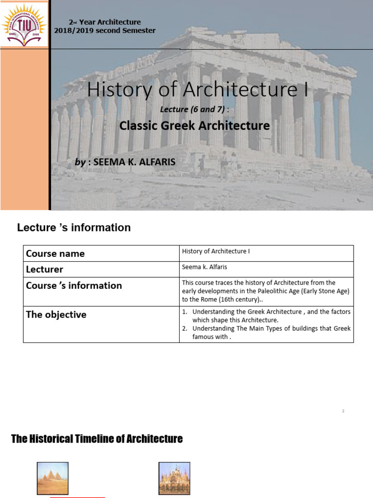 Greek Architecture: Historical Overview | PDF | Mycenaean Greece | Column