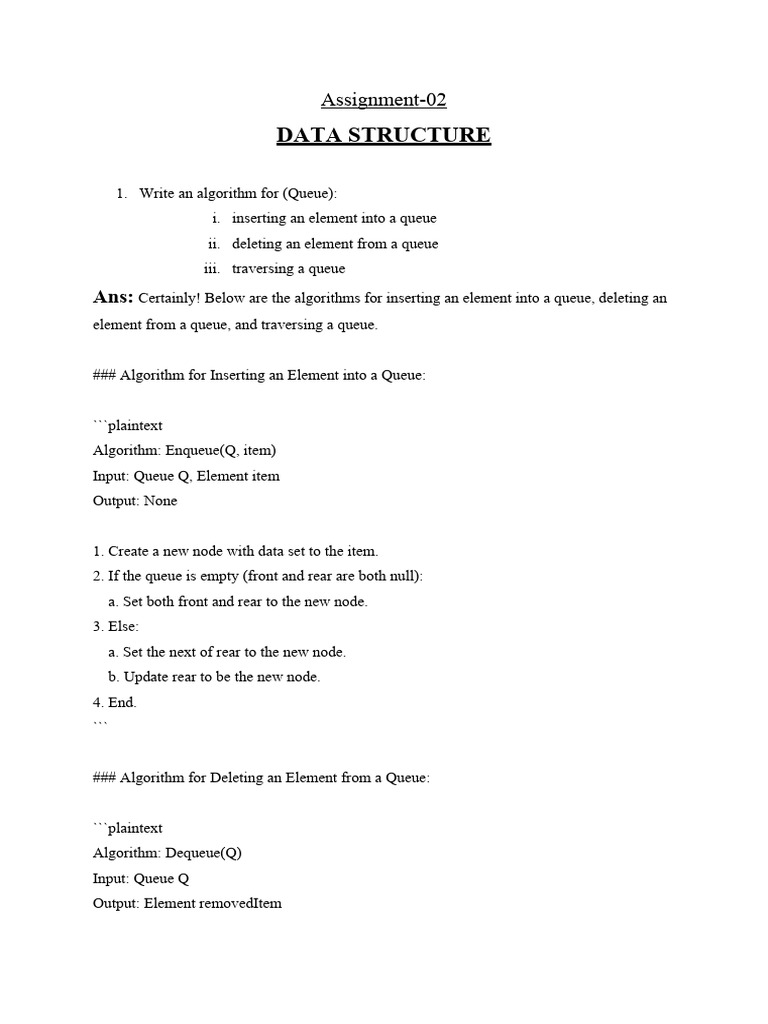 Assignment 02 Pdf Queue Abstract Data Type Scheduling Computing 6285