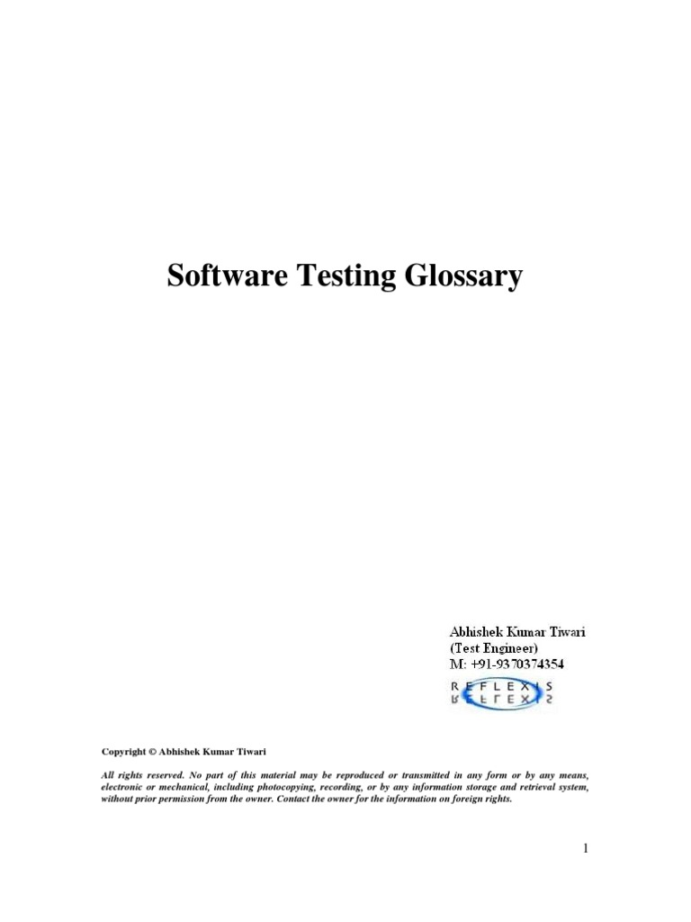 Software Testing Glossary | Software Testing | Computer Program