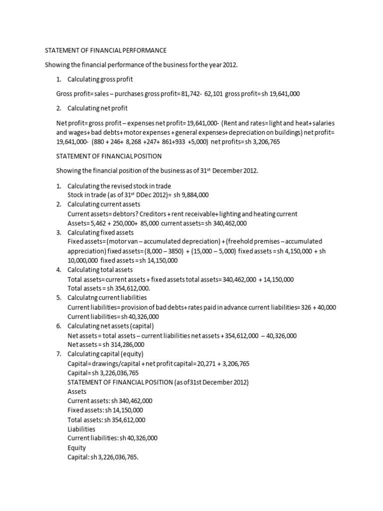 Statement of Financial Performance | PDF