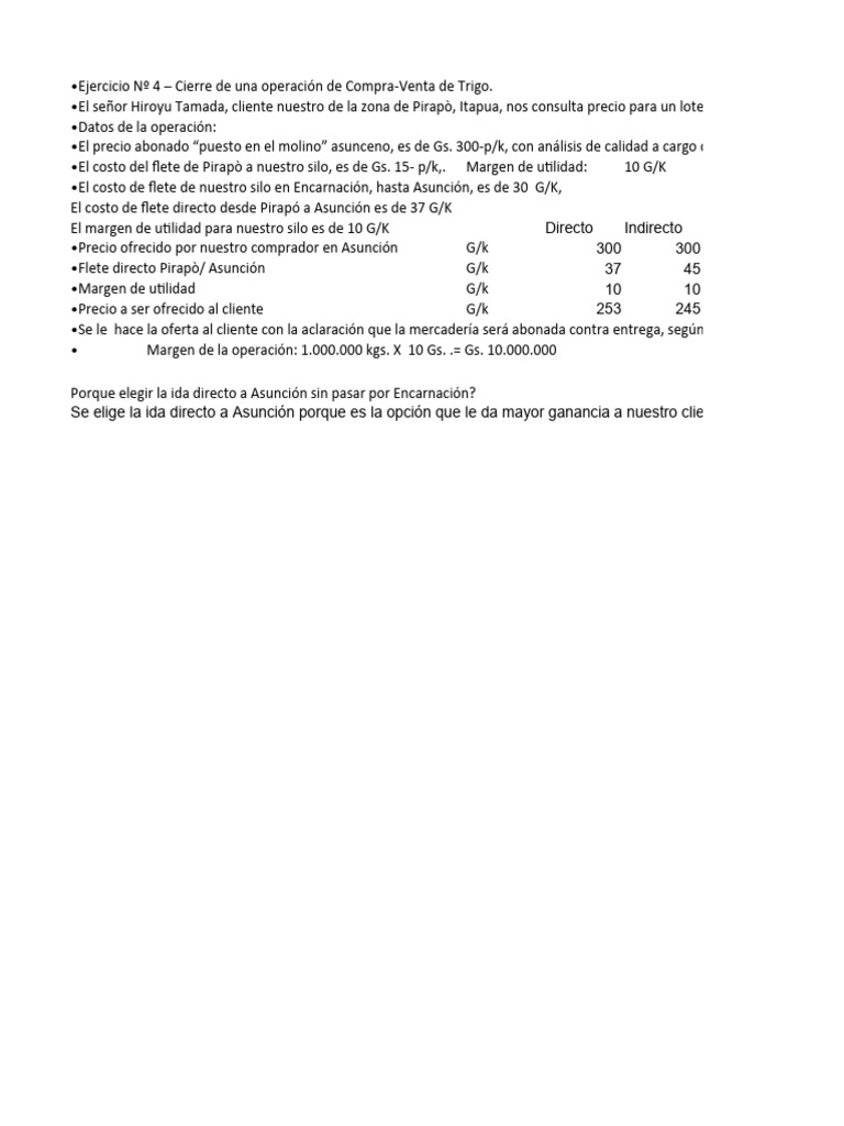 Ejercitario de TRIGO Y ALGODON 2023 Tarea | PDF