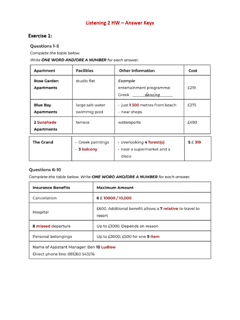 Zoo and College Event Answer Keys | PDF