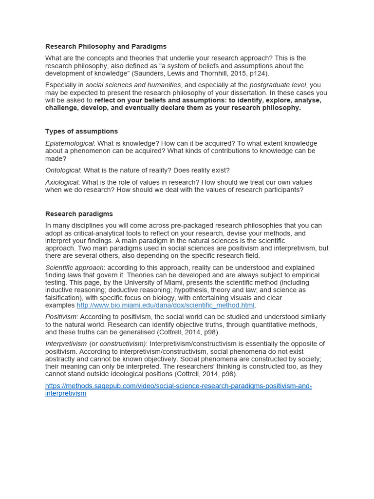 Research Philosophies 1 | PDF | Positivism | Knowledge
