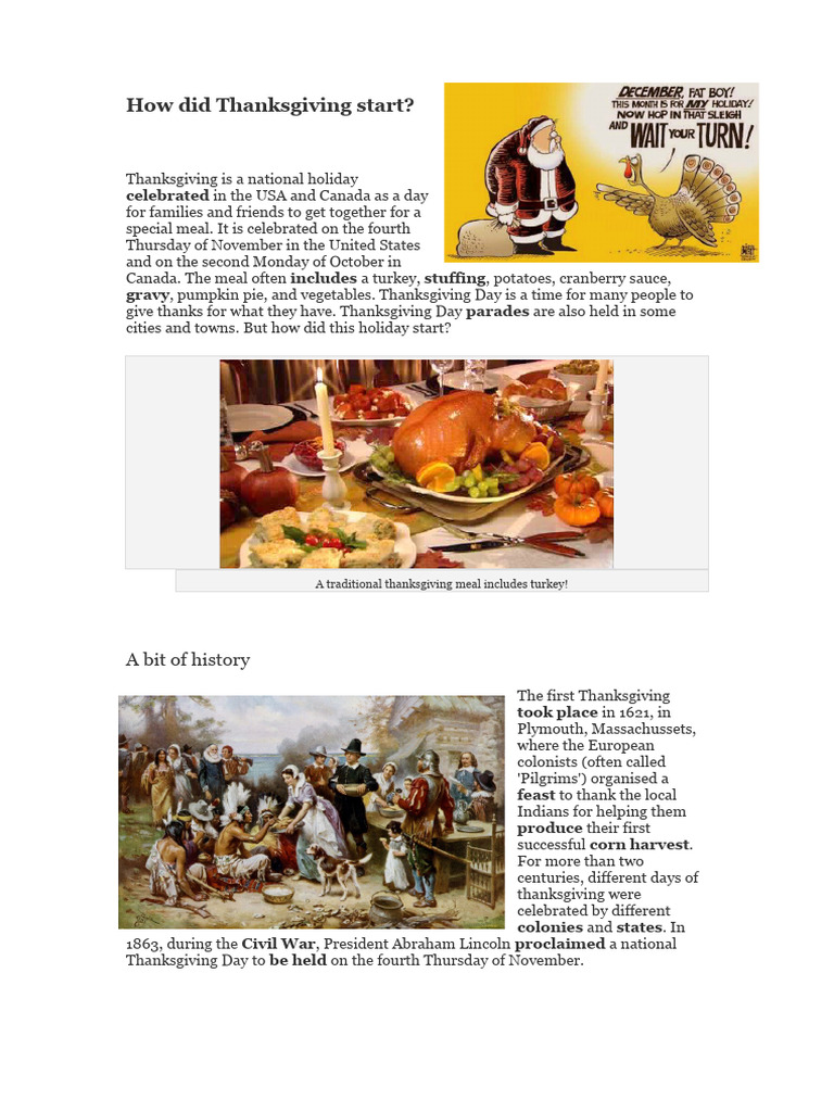 History of Thanksgiving Celebration | PDF | Secular Holidays | Gratitude