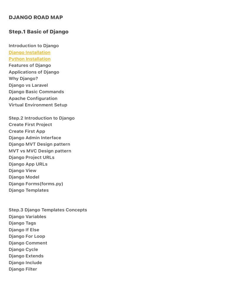 Django Road Map | PDF