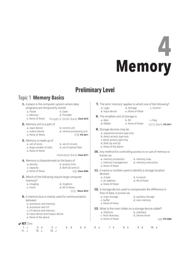 Memory | Download Free PDF | Computer Data Storage | Random Access Memory
