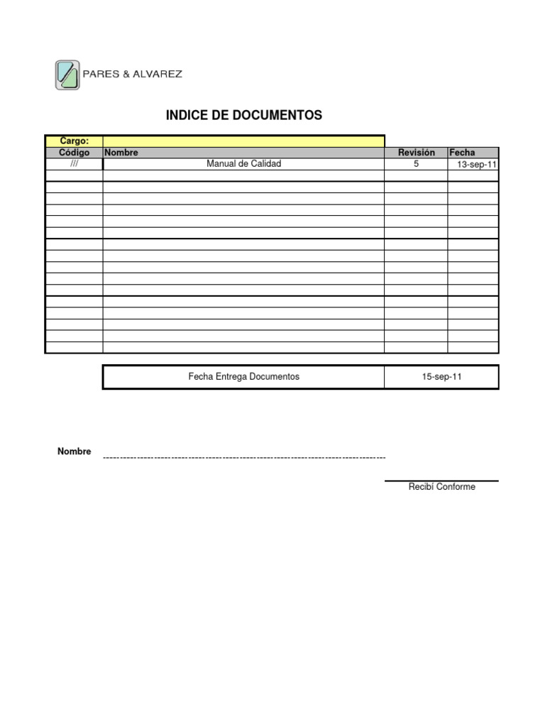 Acuse Recibo Manual de Calidad | PDF