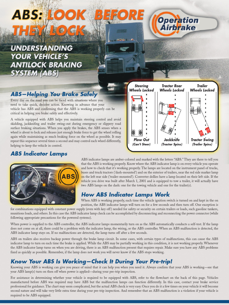 Understanding ABS. | PDF | Anti Lock Braking System | Trailer (Vehicle)