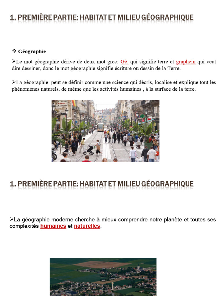 Habitat Et Géographie 1 | PDF | Géographie | Environnement naturel