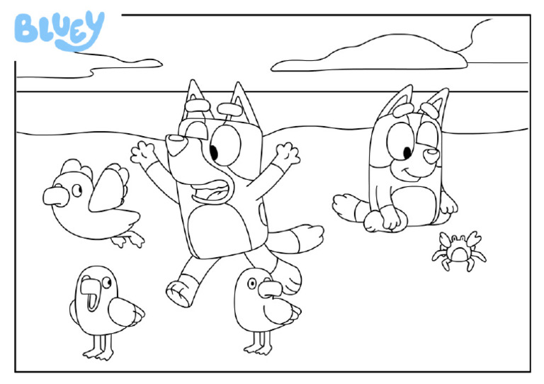 Bluey and Bingo Colouring in | PDF