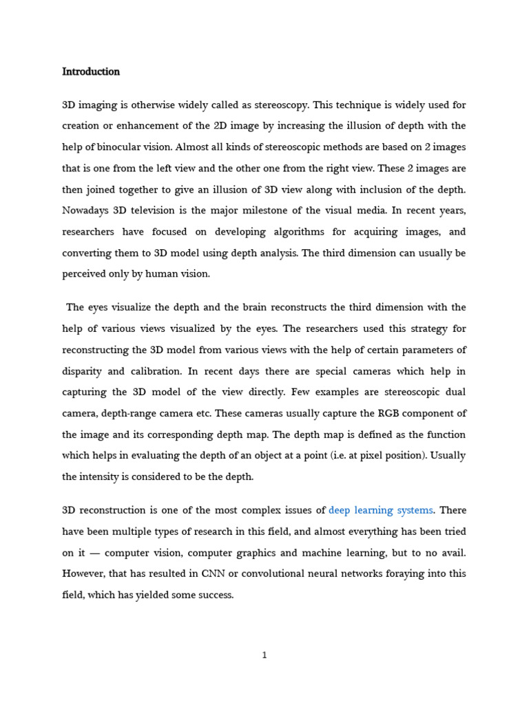 2d 3d Reconstruction Pdf