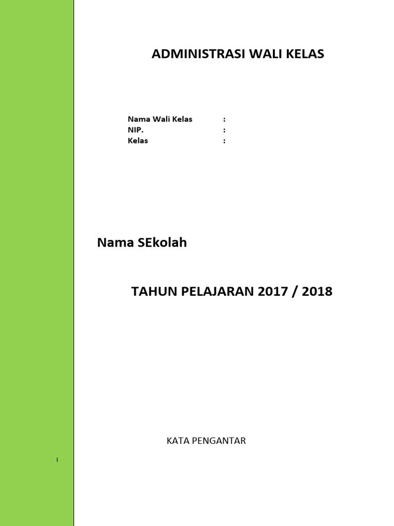 Format Administrasi Wali Kelas | PDF