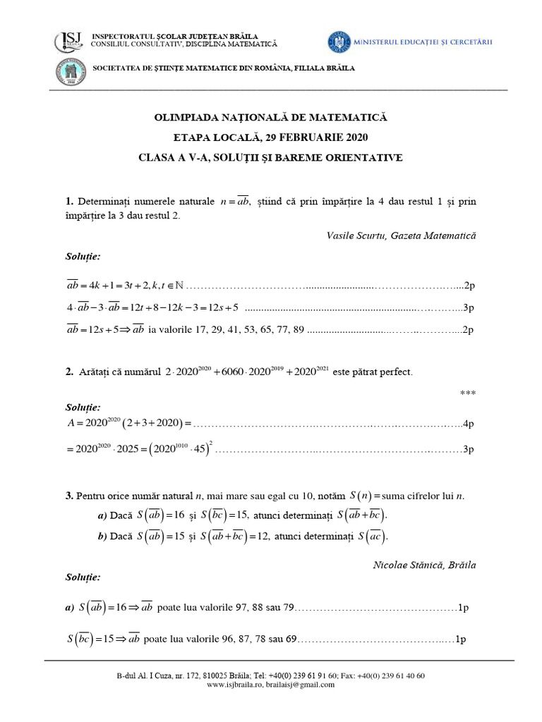 5 Bareme Locala 2020 Ok | PDF