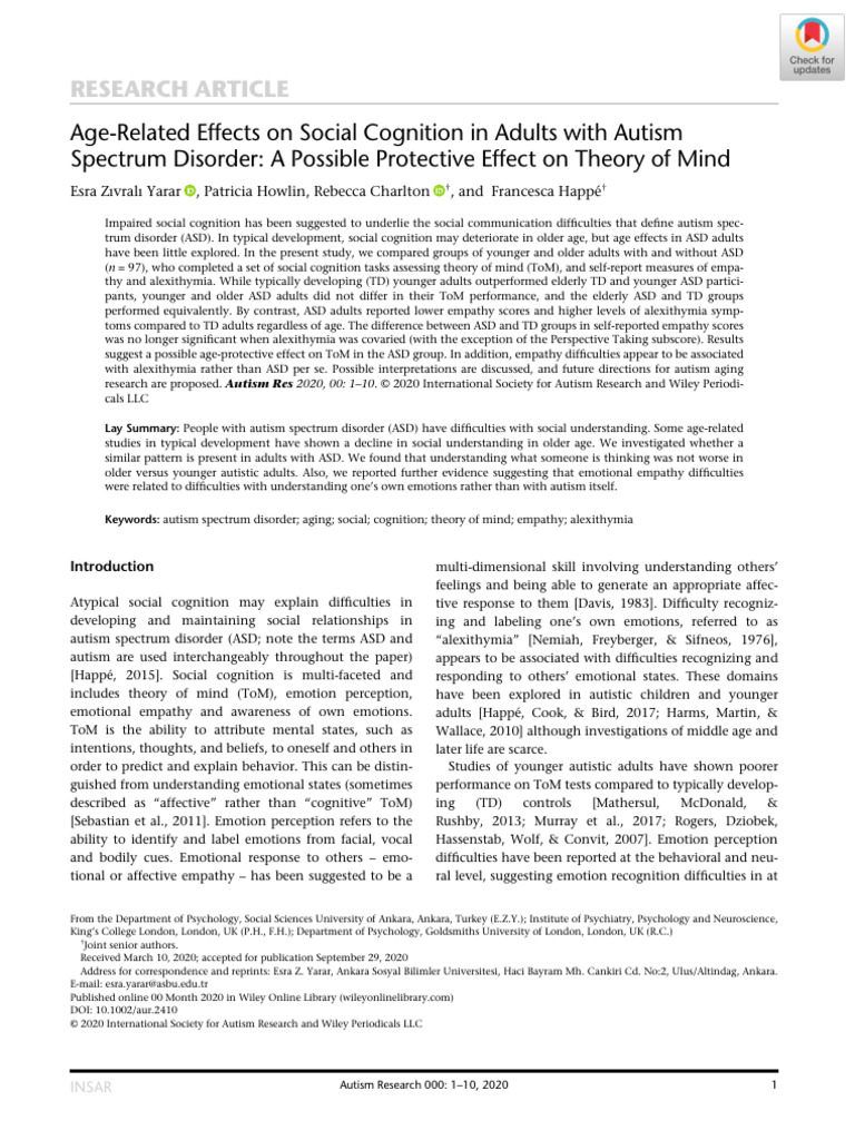 Asd and Adhd Paper | PDF | Autism Spectrum | Empathy