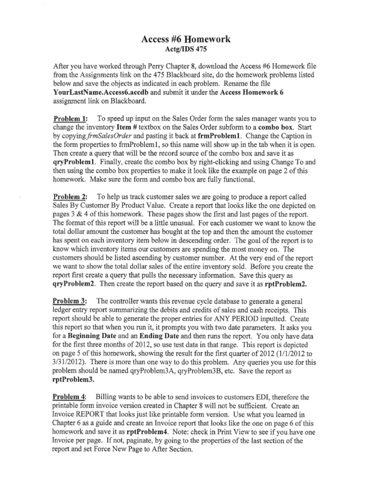 Access Homework 1 | PDF