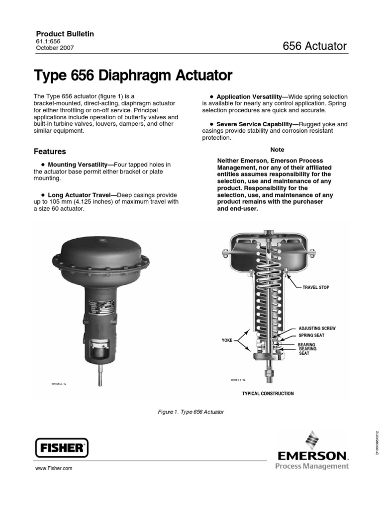 Type 656 Diaphragm Actuator | PDF | Valve | Actuator
