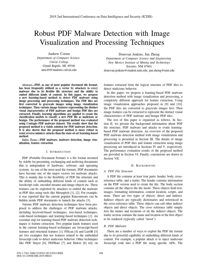Robust Alcode Detection | PDF | Malware | Multidimensional Signal Processing