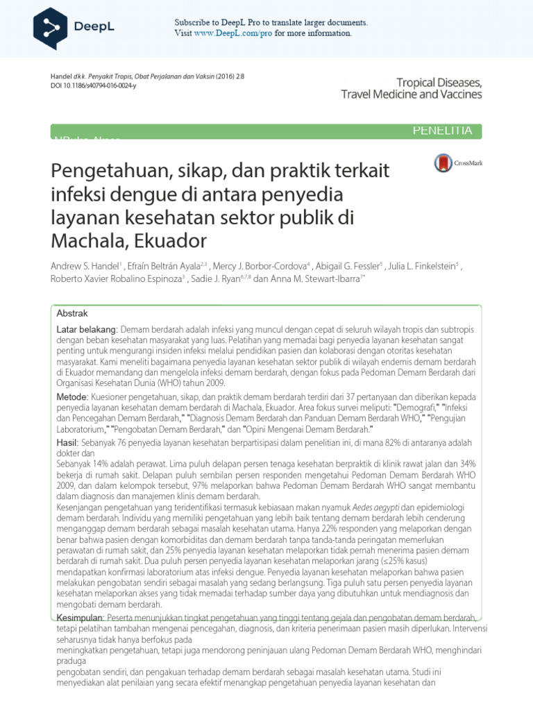 Dengue Fever Journal 1 Id | PDF