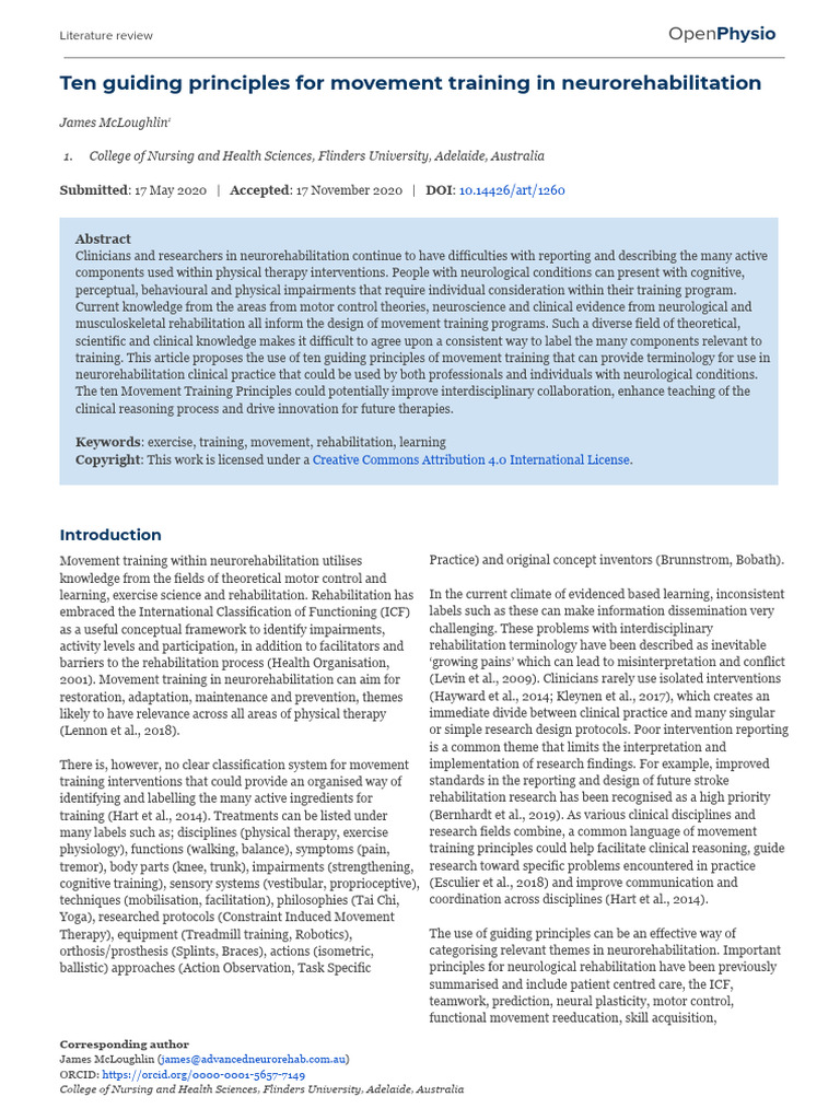 ARTG - 2020 - Ten Guiding Principles For Movement Training New | PDF ...