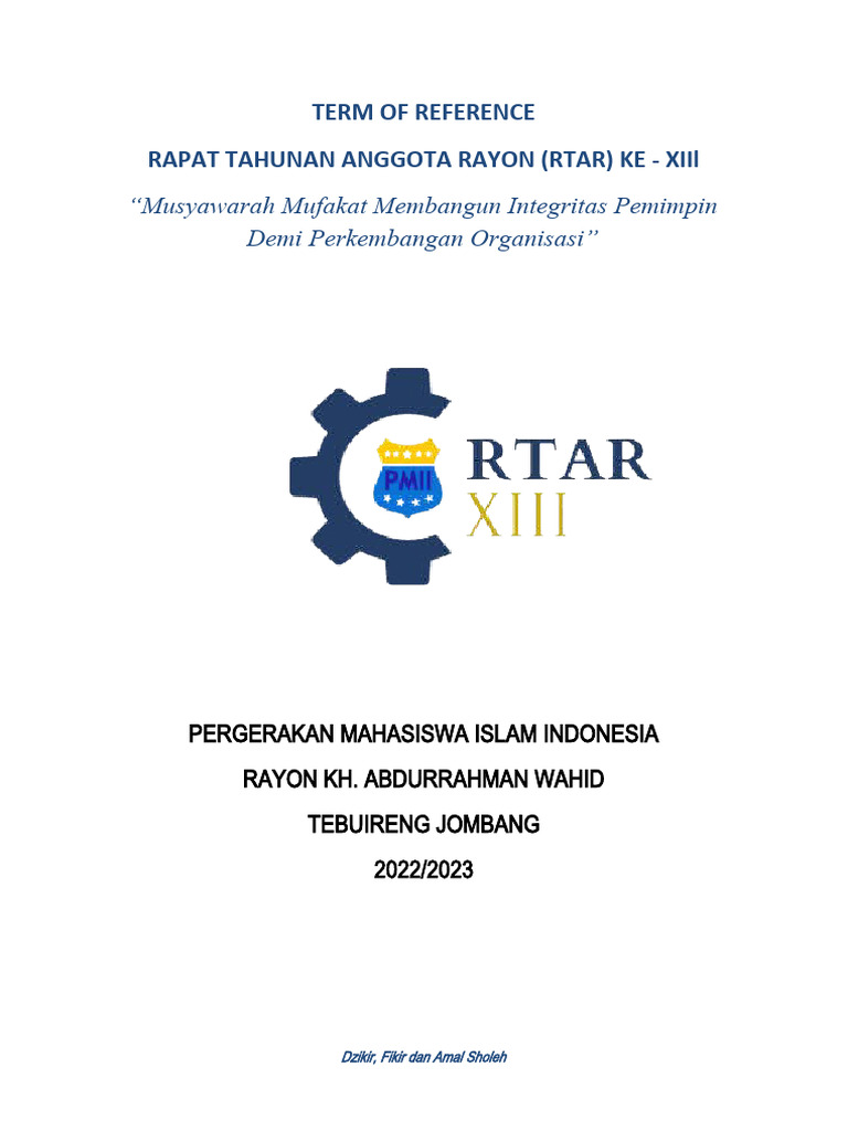 Proposal Permohonan Dana Rtar Xiii | PDF