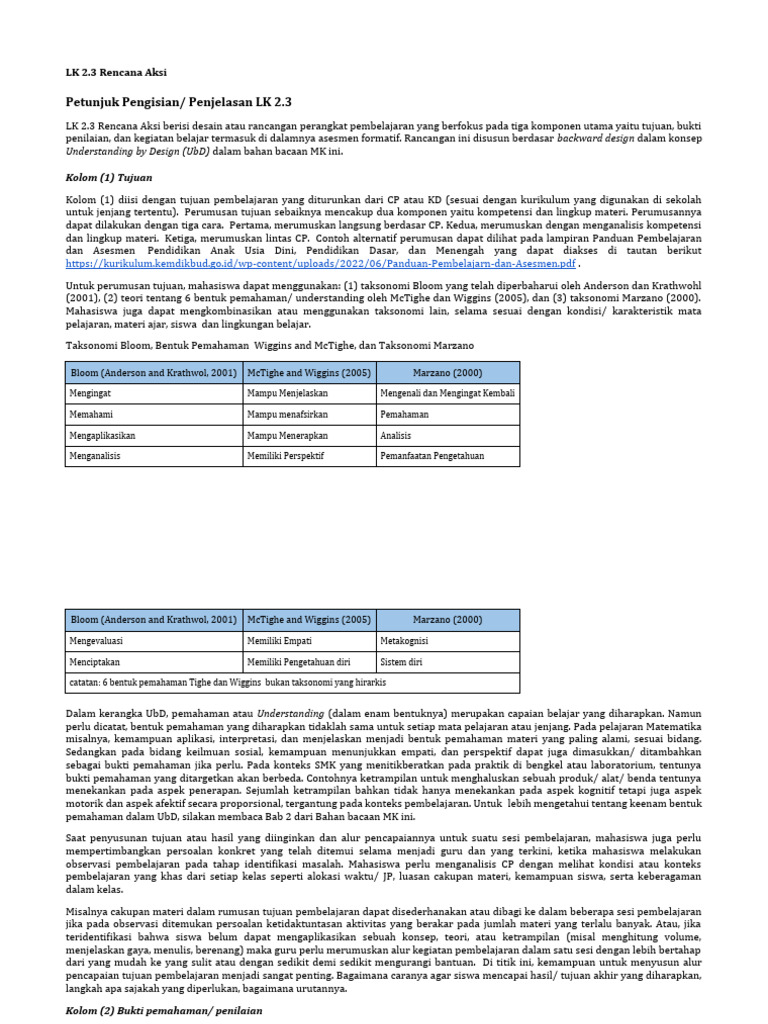 LK 2.3 Rencana Aksi | PDF