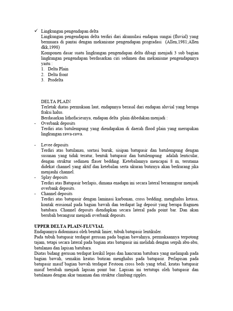 Ciri dan Komponen Delta Plain | PDF