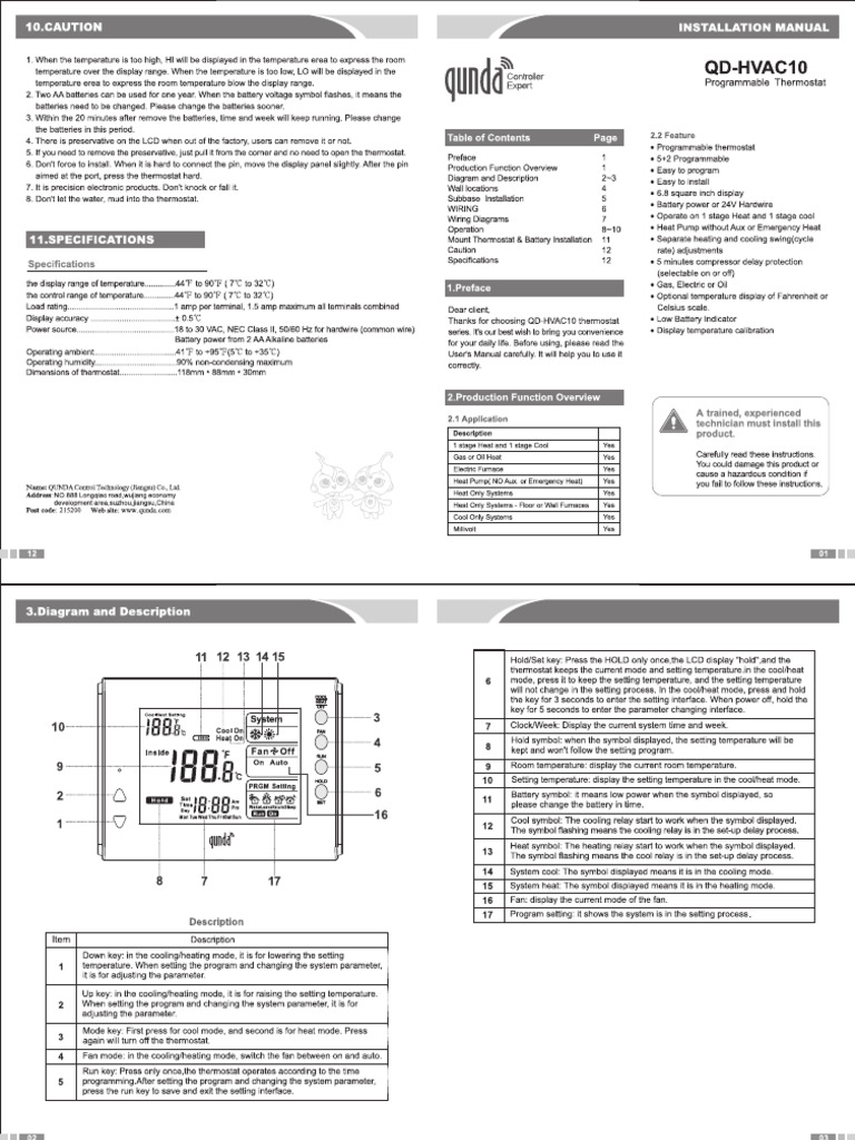 QD Hvac10 (Qunda) | PDF