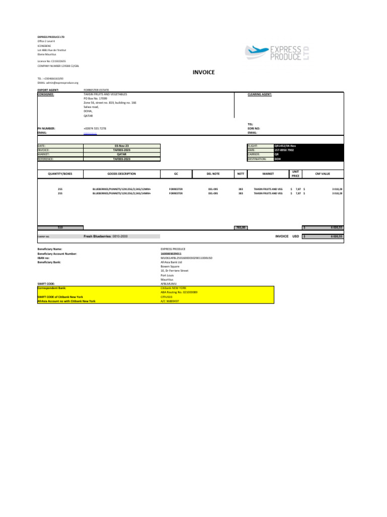 Taf003 2023 031123 Blueberries | PDF
