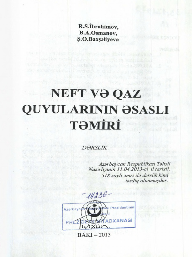 Neft Ve Qaz Quyularinin Esasli Temiri | PDF