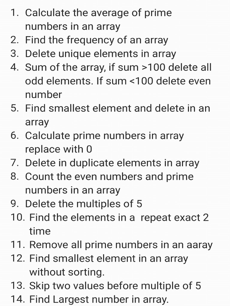 Mock ARRAY Questions-1 | PDF