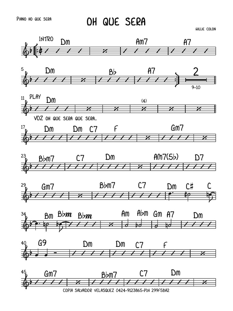 Oh Que Sera Piano | PDF