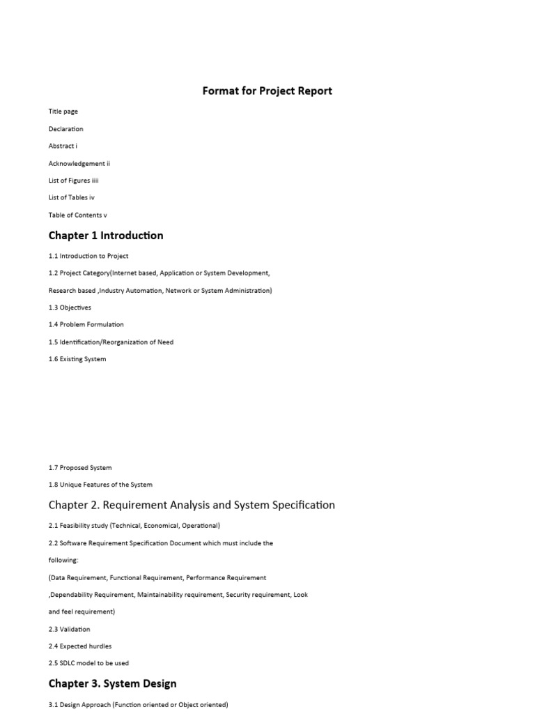 Project Report Format For Odd Sem | PDF