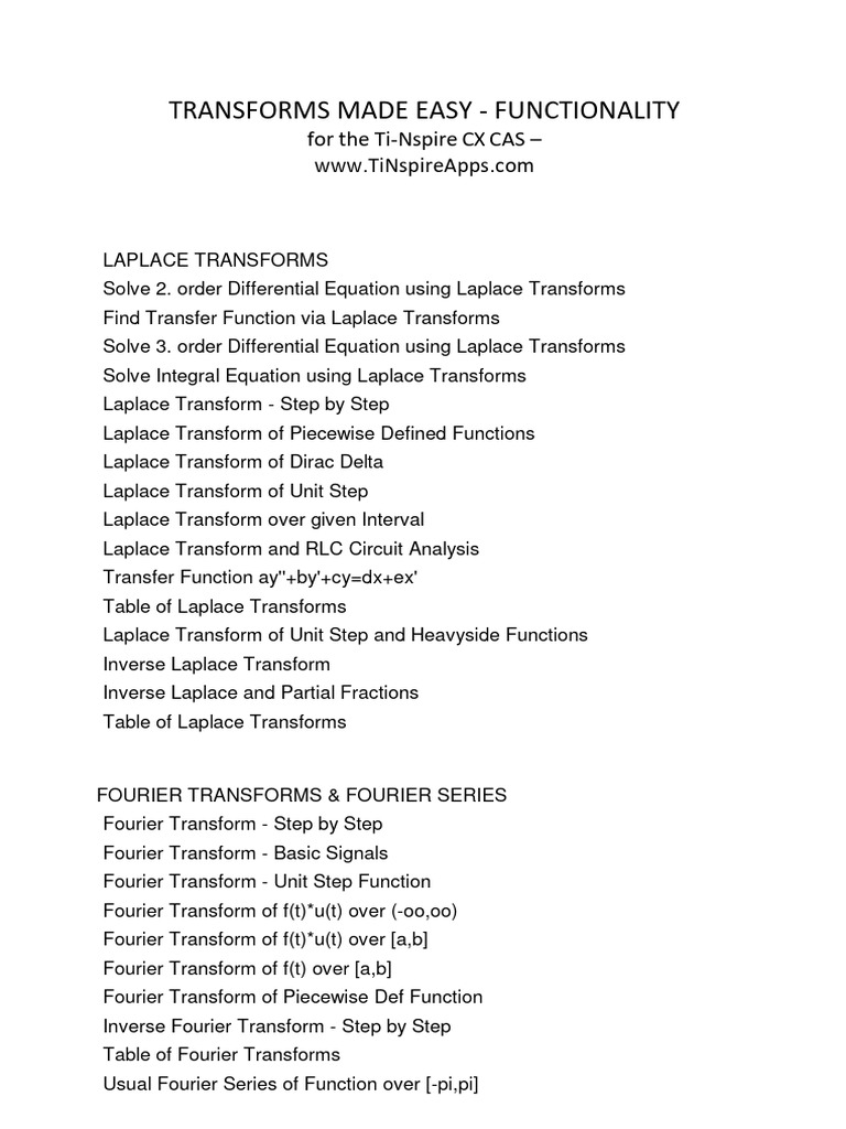 Laplace, Fourier, Z Transforms Guide | PDF
