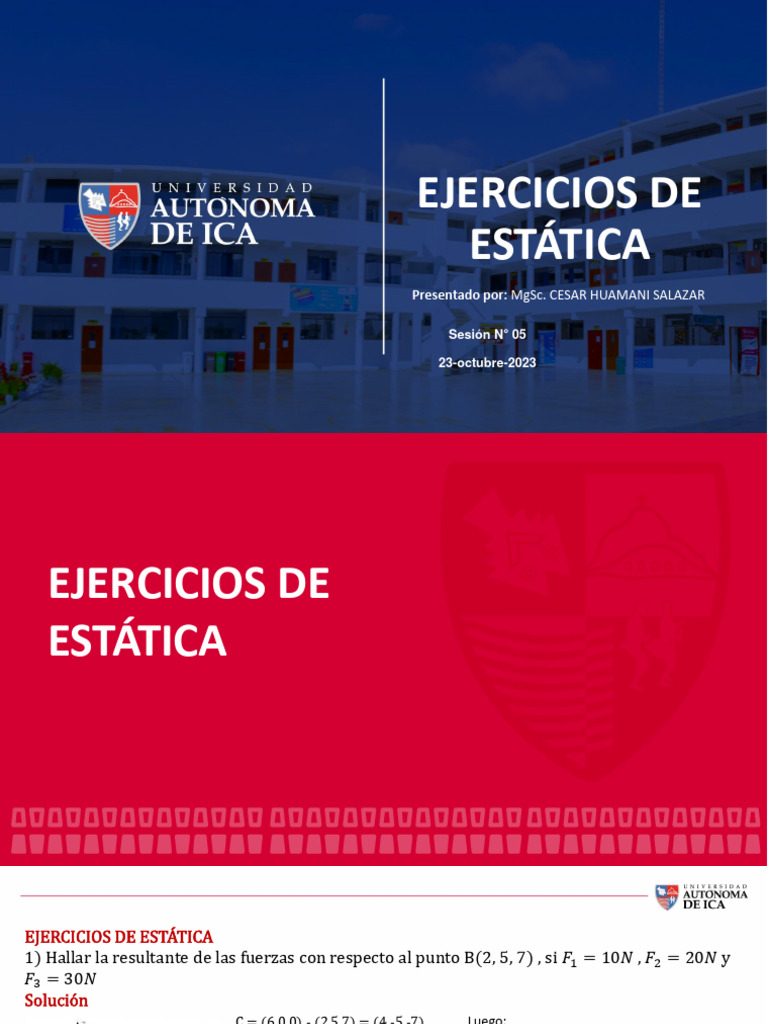 Tema 05 Ejercicios de Estática | PDF