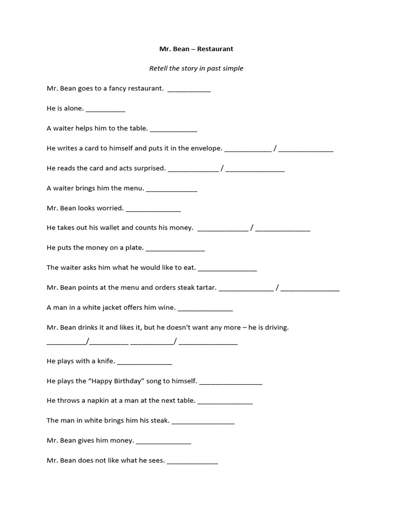Mr. Bean - Restaurant | PDF