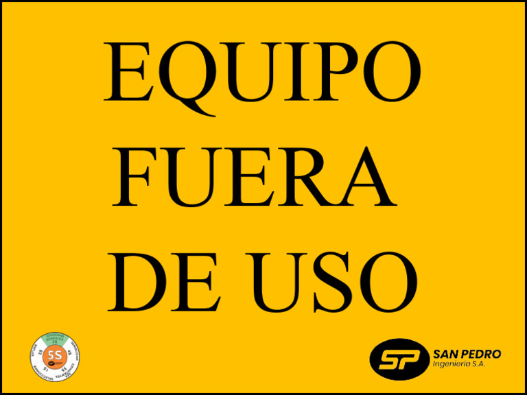 Letrero Equipo Fuera de Uso | PDF