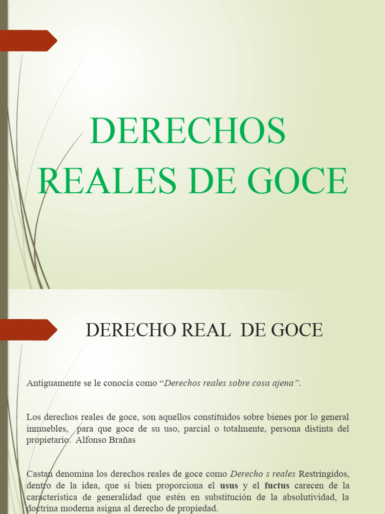 Derechos Reales de Goce - Usufructo | PDF