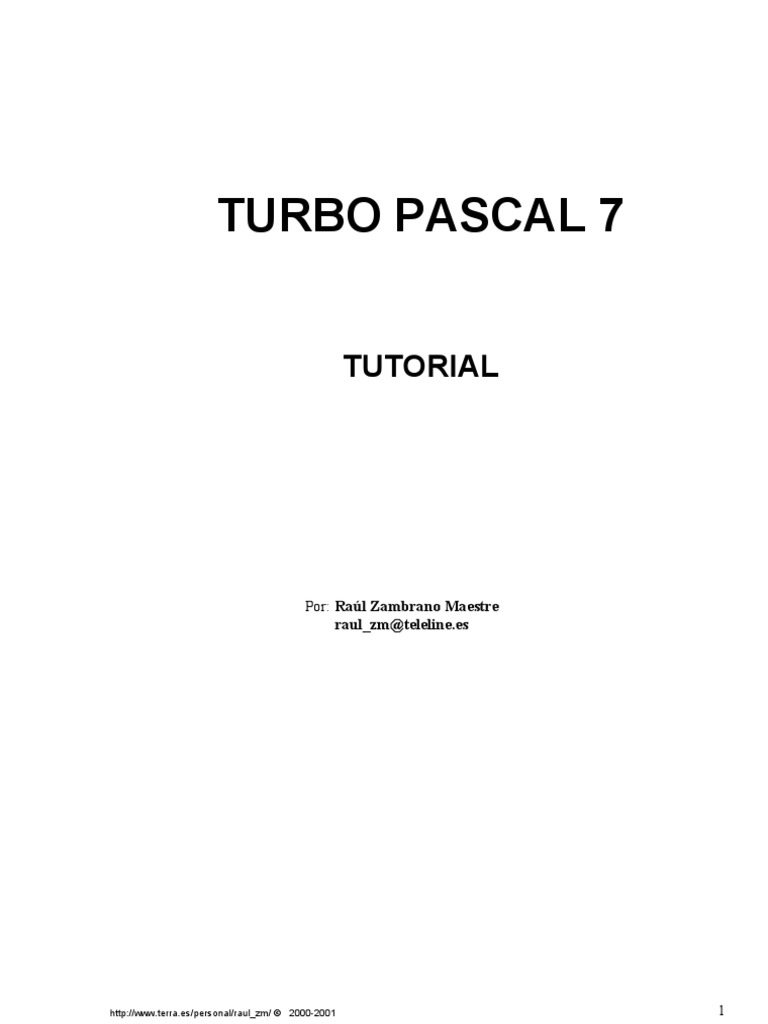 Manual Turbo Pascal 7 | PDF | Cadena (informática) | Archivo de computadora